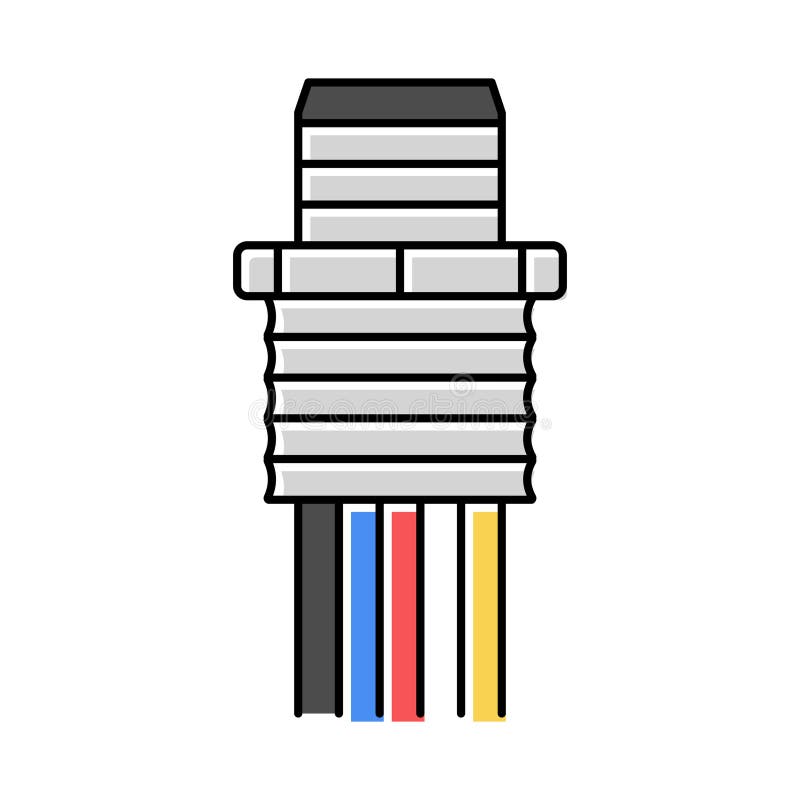 Panel Feed Wire Cable Color Icon Vector Illustration Stock Vector ...