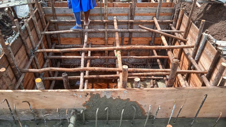 Panel Formwork for the Construction of a Beam Foundation Stock Photo ...