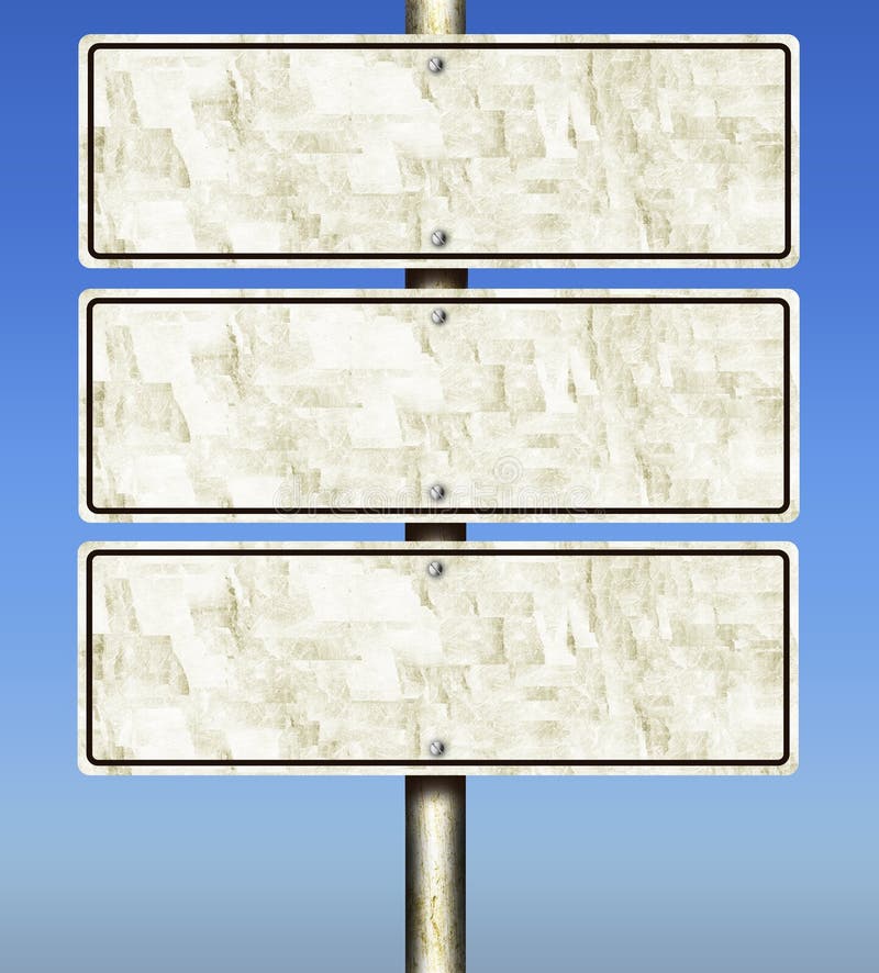 3-Panel GI Galvanized Iron Road Signs (Isolated) Stock Illustration ...