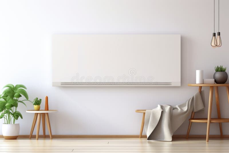 Panel Heater Hanging in a Minimalistic Room Stock Image - Image of ...