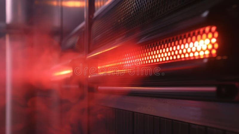 A Panel Heater in Use with the Red Light Indicator on and Warm Air ...