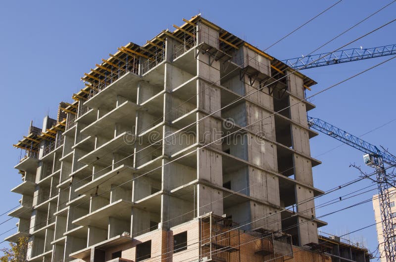 Panel House Under Construction Stock Image - Image of brick, house ...