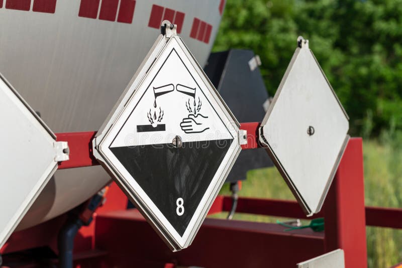 Dangerous Goods Plate on a Truck Stock Image - Image of dangerous ...
