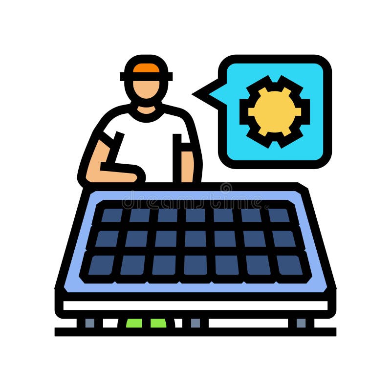 Panel Installation Solar Color Icon Vector Illustration Stock Vector ...