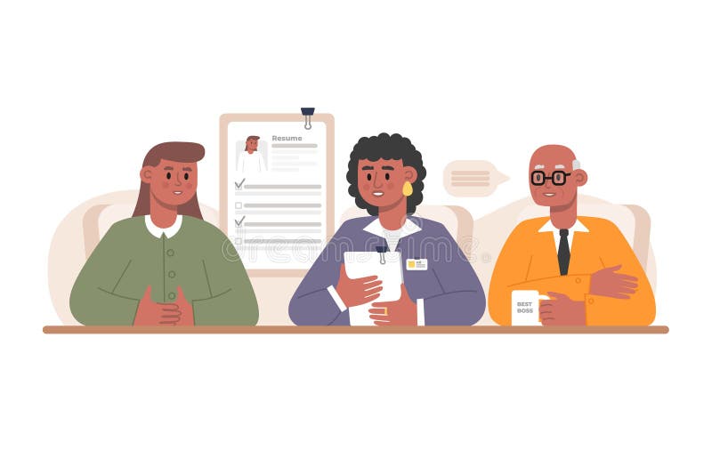 Panel Interview with Recruiter and Boss. Female Character Gets Job ...