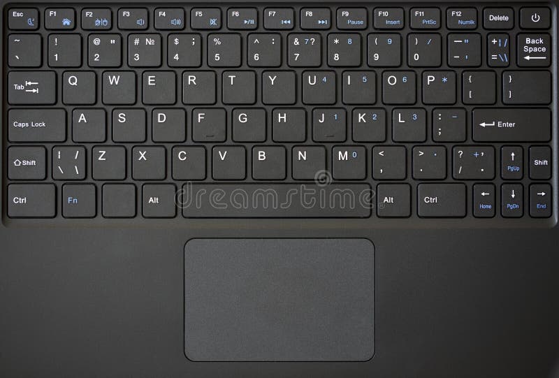 Panel and Keyboard of a Laptop Close-up Stock Image - Image of surface ...