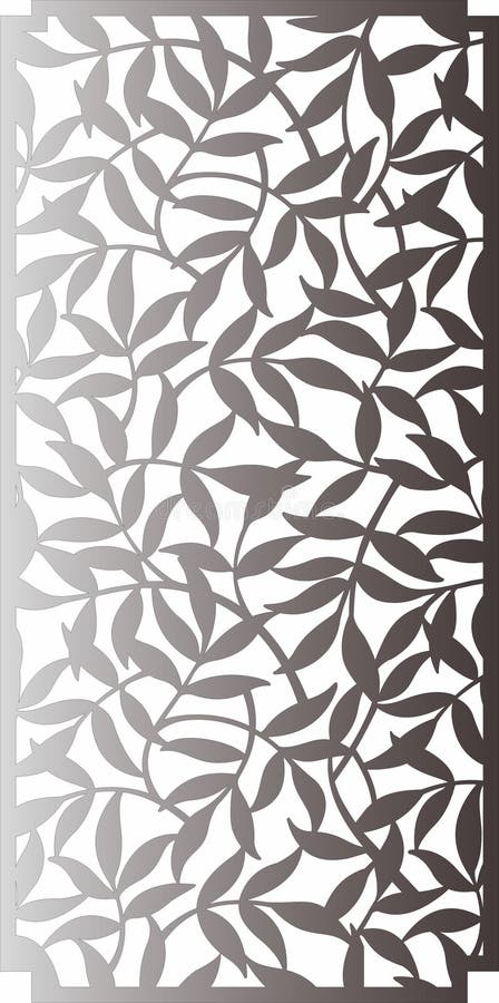 Panel and Laser Cut Pattern with Leaves Stock Illustration ...