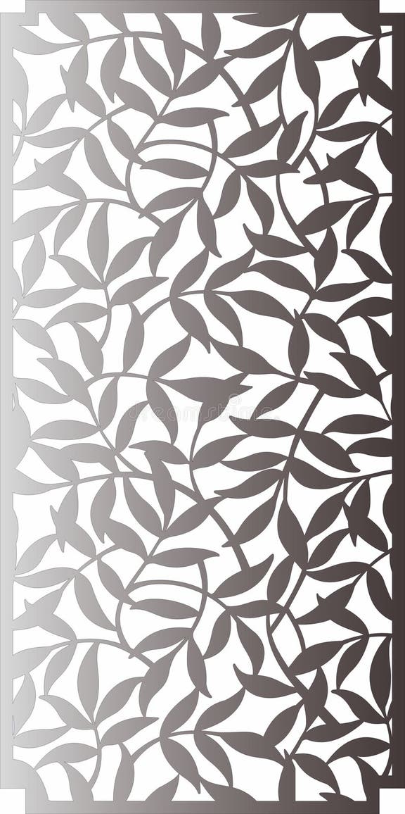 Panel and Laser Cut Pattern with Leaves Stock Illustration ...