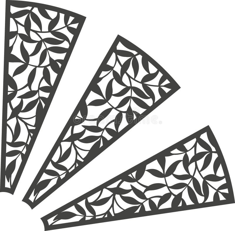 Panel and Laser Cut Pattern with Leaves Stock Illustration ...
