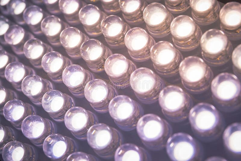 Panel with the LED Bulbs Close-up Texture. Stock Image - Image of curve ...