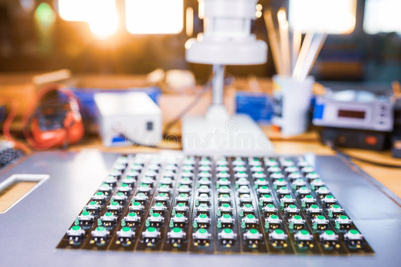 Panel of LED Light Indicators is in the Production Stock Image - Image ...