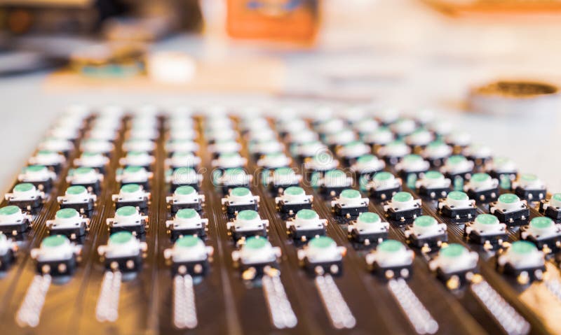 Panel of LED Light Indicators is in the Production Stock Photo - Image ...