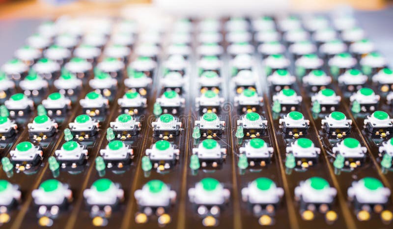 Panel of LED Light Indicators is in the Production Stock Photo - Image ...