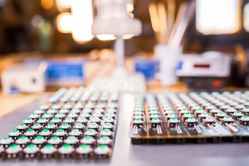 Panel of LED Light Indicators is in the Production Stock Image - Image ...