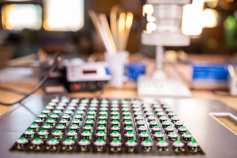 Panel of LED Light Indicators is in the Production Stock Image - Image ...