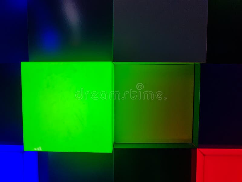 Panel of Luminous Squares in Different Colours Stock Image - Image of ...