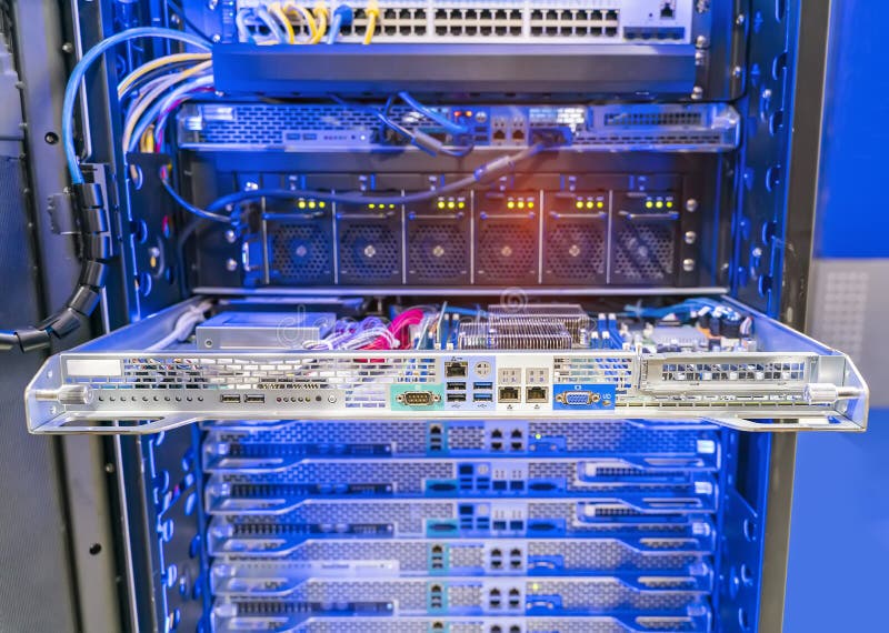 Panel of Mainframe of Modern Servers in Data Center Stock Photo - Image ...