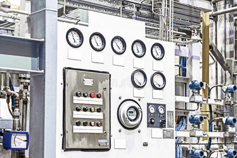 Panel of Measuring Devices is Located in the Room. Stock Image - Image ...