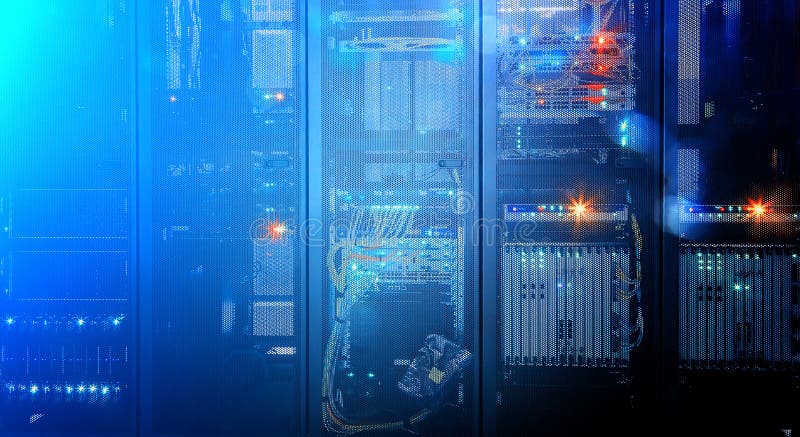 Panel Modern Communications Equipment Behind Bars the Door Chassis with ...