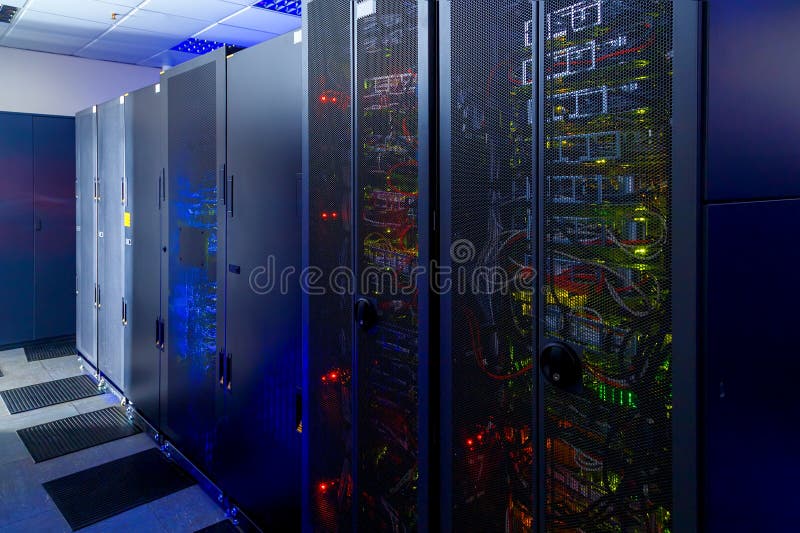 Modern Communication Center with Technical Row of Cellular Data ...