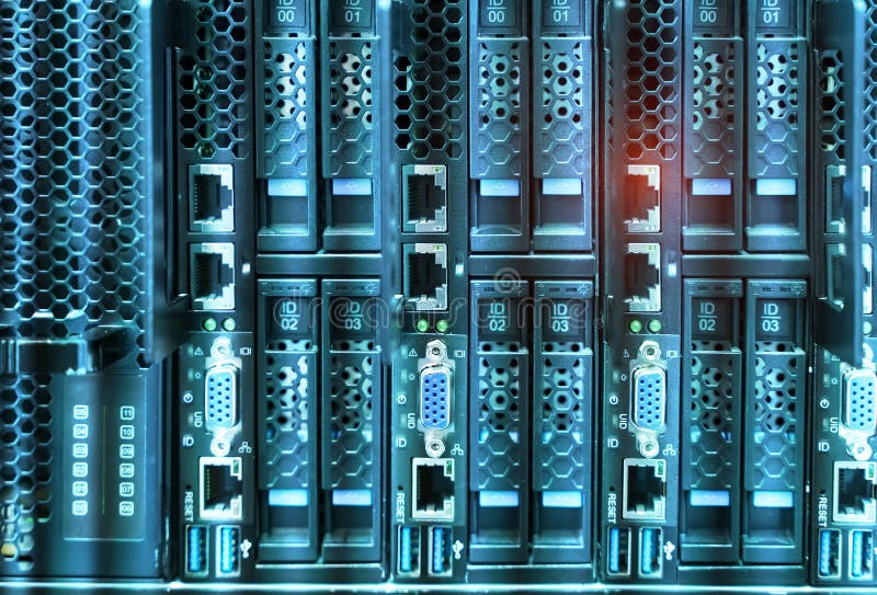 Panel Modern Servers in the Data Center Stock Image - Image of ...