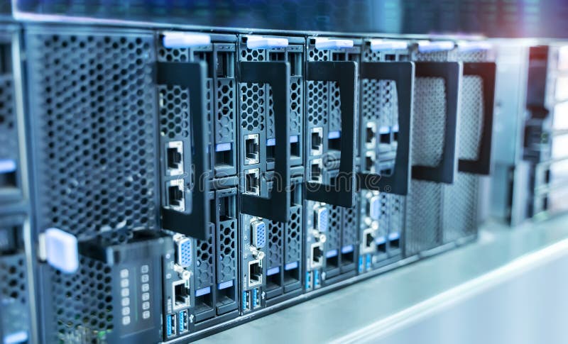 Panel Modern Servers in the Data Center Stock Photo - Image of computer ...