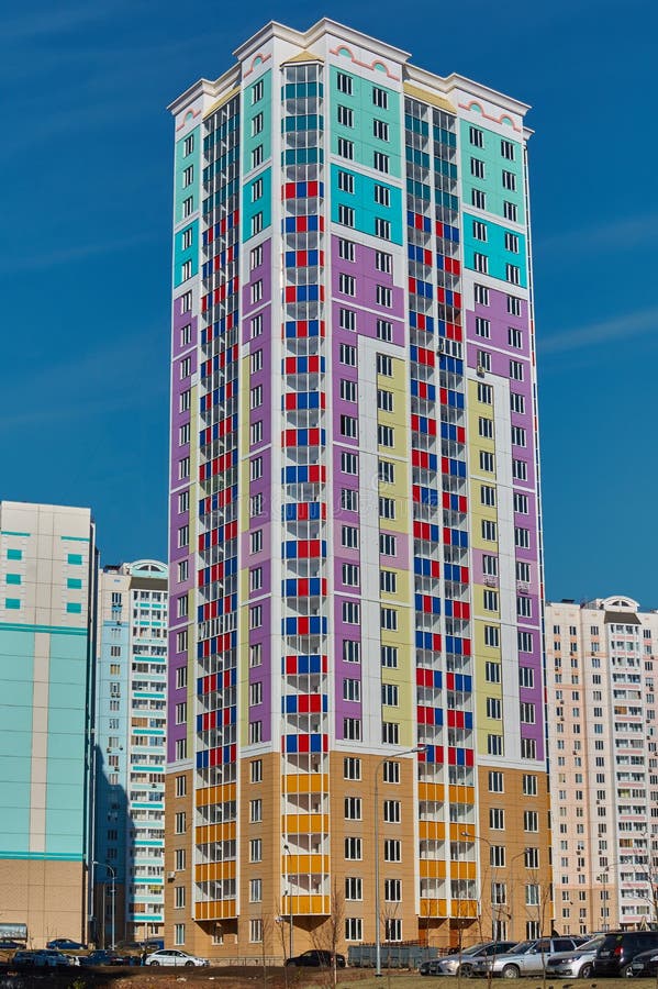 Windows of a Multiroom Apartment House Stock Photo - Image of sunlight ...
