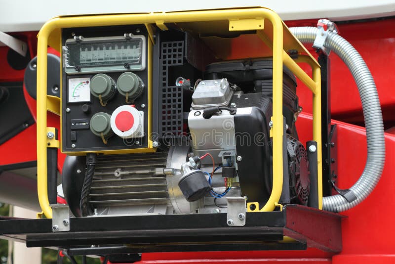 Panel with Petrol Compact Electricity Generator Stock Image - Image of ...