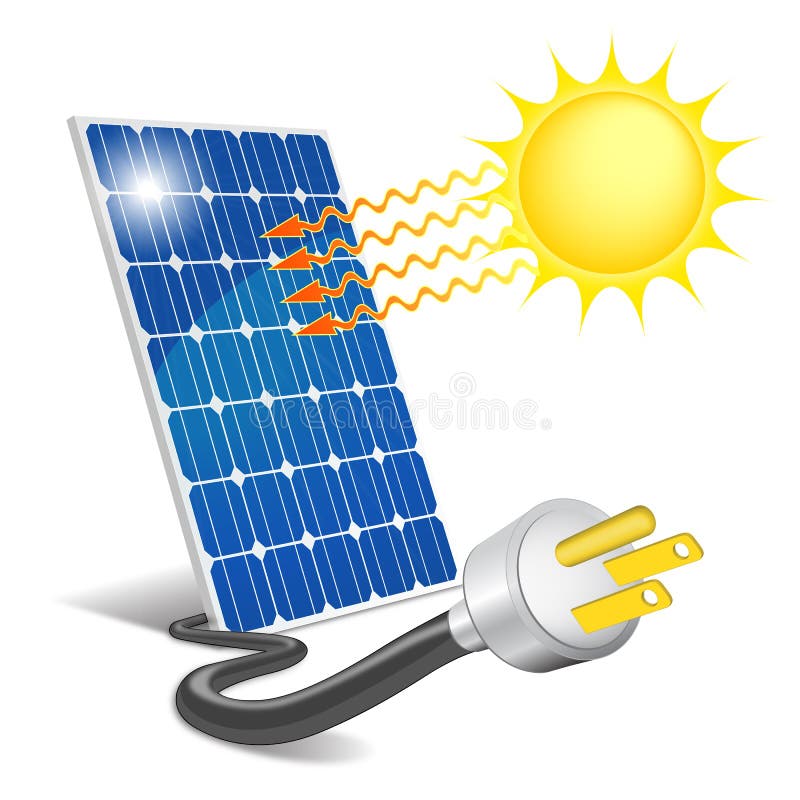 Panel photovoltaic stock vector. Illustration of photons - 26051455