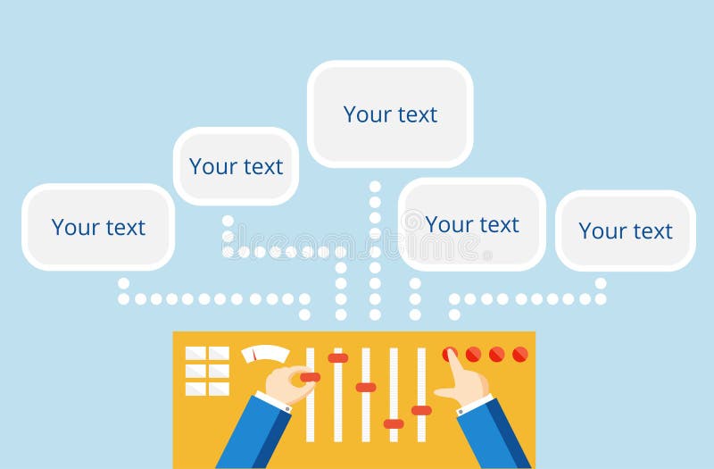 Panel for Process Control. Flat Vector Illustration of Hands with ...
