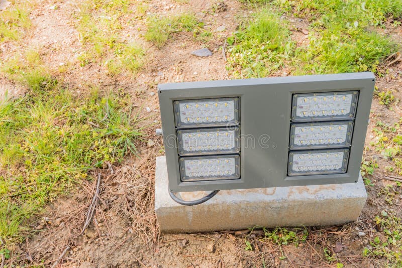 Panel of Rectangle LED Lights Stock Image - Image of industrial ...