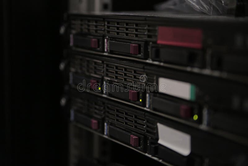 Panel Row of Servers Located in the Data Center Vertical Selective ...