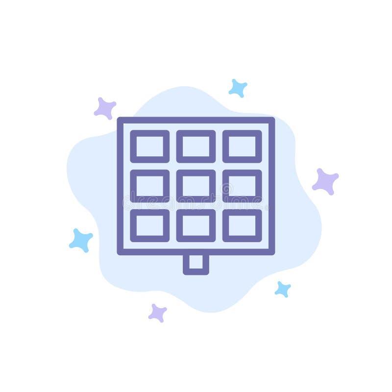 Panel, Solar, Construction Blue Icon on Abstract Cloud Background Stock ...