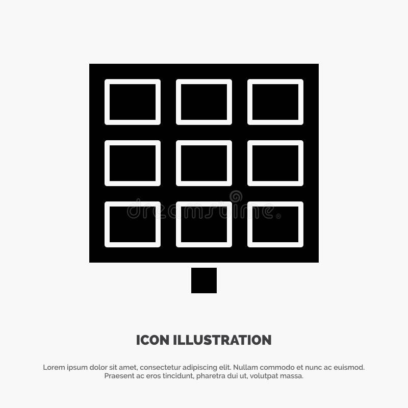 Panel, Solar, Construction Solid Glyph Icon Vector Stock Vector ...