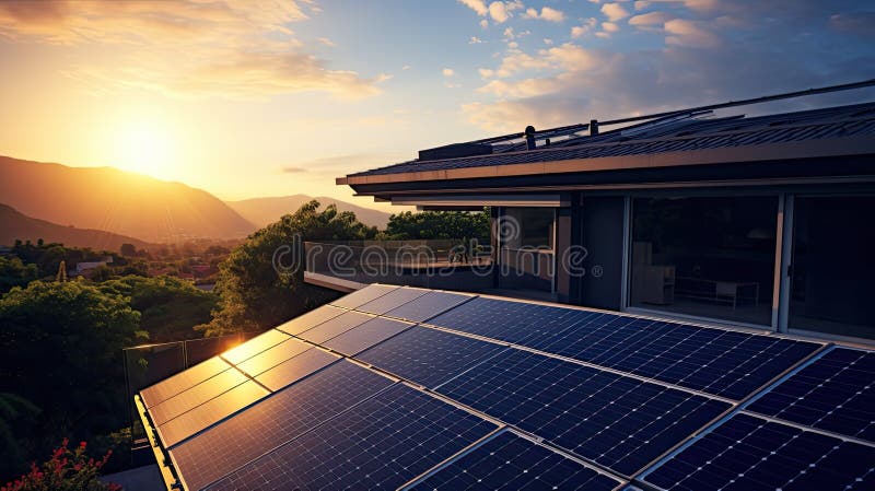 Rooftop Solar Energy Sun Rays Stock Illustrations – 306 Rooftop Solar ...