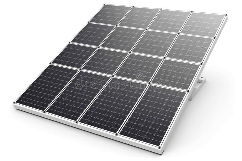 Panel Solar Sobre Fondo Blanco. Ai Generativo Stock de ilustración ...