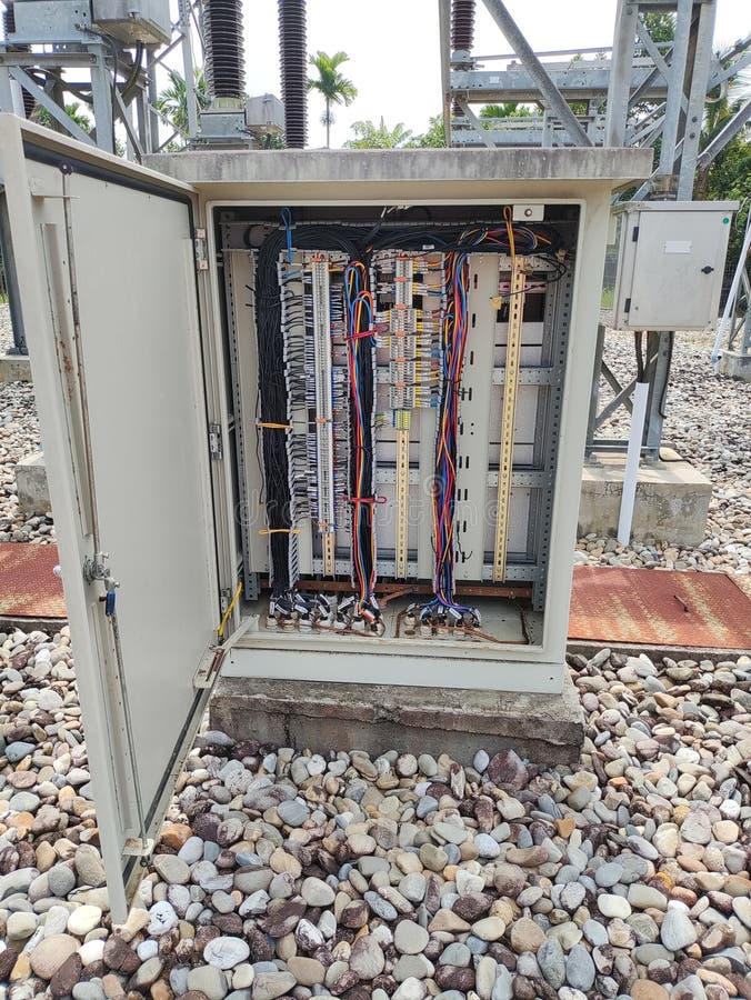 Panel on substation stock image. Image of electricity - 308558981