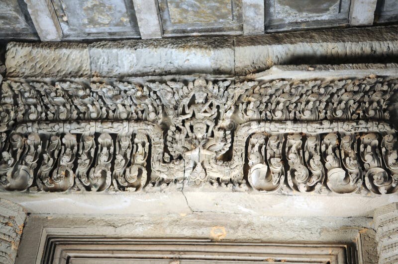 Panel on the Temple Entrance Stock Image - Image of antiquated, asian ...