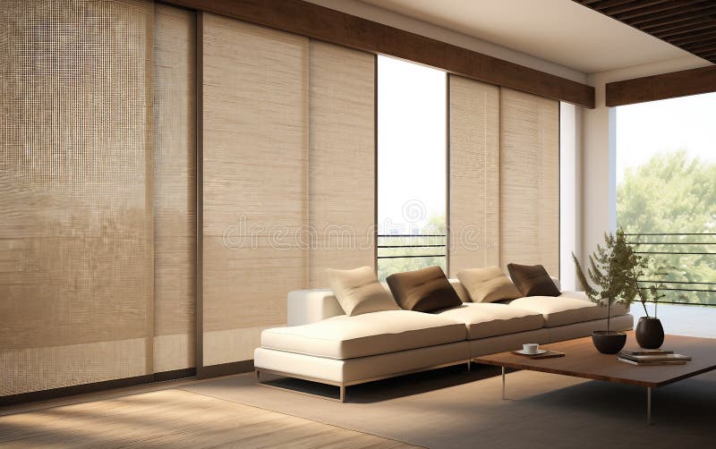 Panel Track Paradise Blinds on Generative Ai. Stock Illustration ...