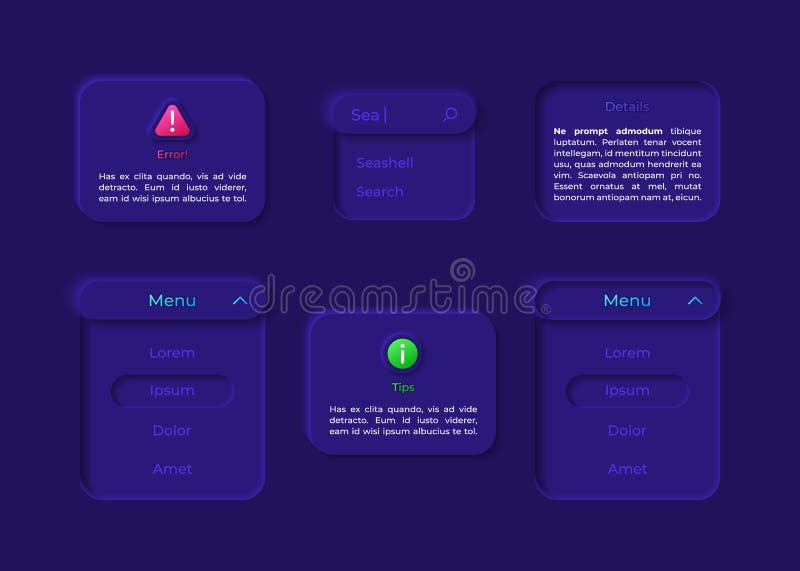 Panel UI elements kit stock vector. Illustration of design - 198142902