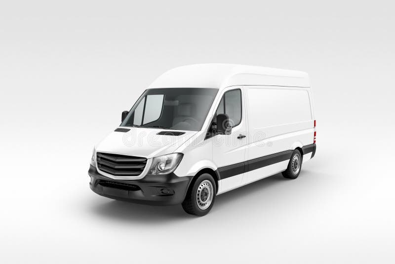 Panel Van Mockup: 3D Rendering on Isolated Background Stock ...