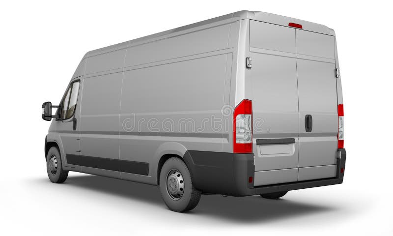 Panel Van Mockup: 3D Rendering on Isolated Background Stock ...