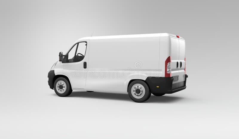 Panel Van Mockup: 3D Rendering on Isolated Background Stock ...