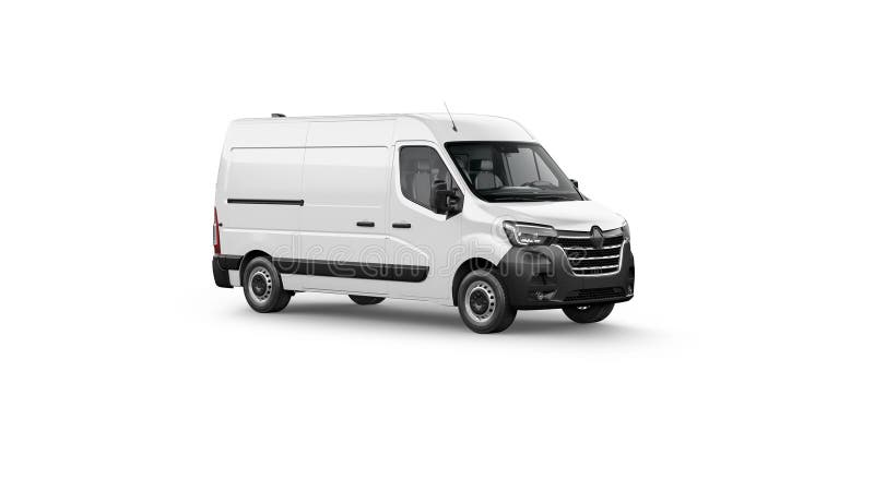 Panel Van Mockup 3D Rendering Stock Illustration - Illustration of ...