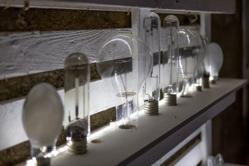 Panel View with Various Types of Electric Lamp, Led Light To Illuminate ...