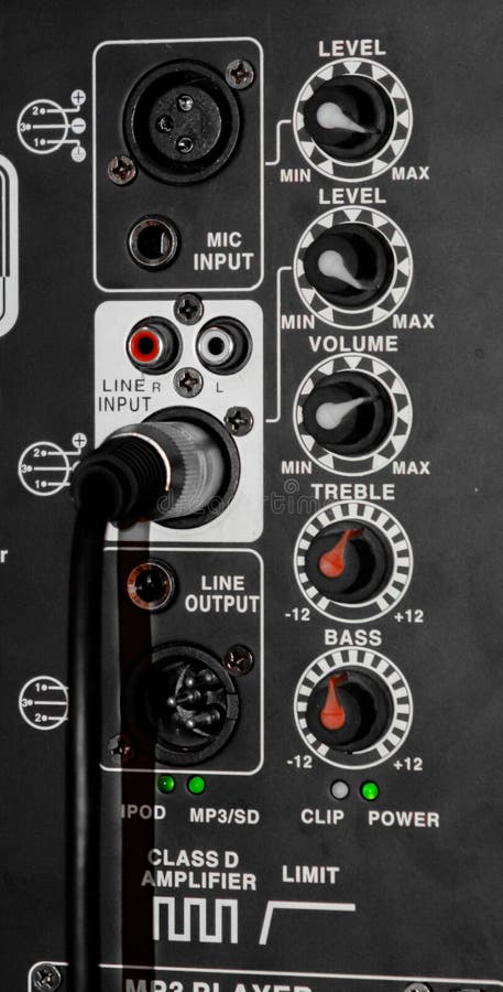 Tone Controls on Panel of Old Stereo Receiver Stock Image - Image of ...