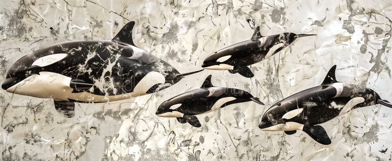 Panel Wall Art, Marble Background with Orca Designs , Wall Decor Stock ...