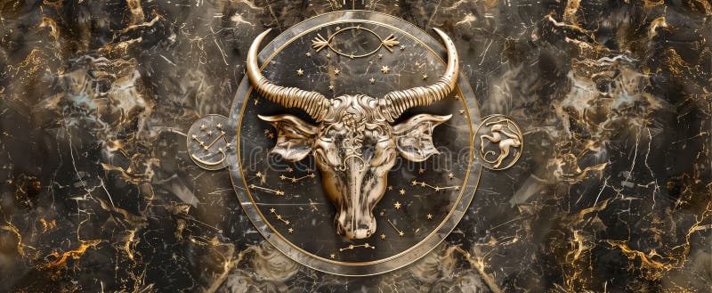 Panel Wall Art, Marble Background with Taurus Designs , Wall Dec Stock ...