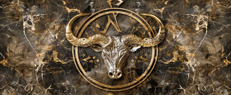 Panel Wall Art, Marble Background with Taurus Designs , Wall Dec Stock ...