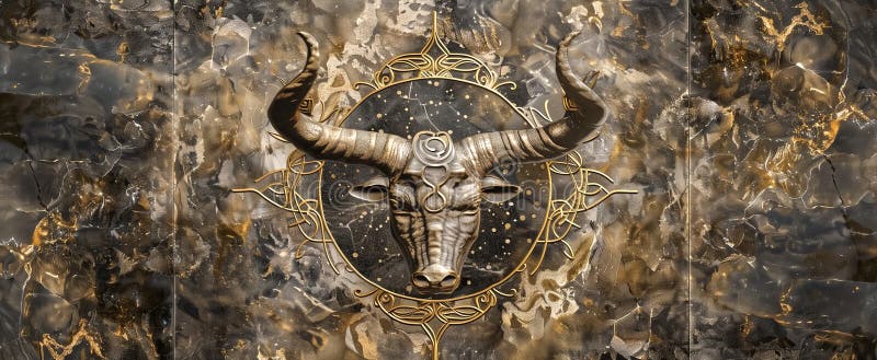 Panel Wall Art, Marble Background with Taurus Designs , Wall Dec Stock ...